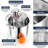 Coliware Stainless Steel 12QT Stock Pot with Glass Lid, 3-Ply Bottom ...