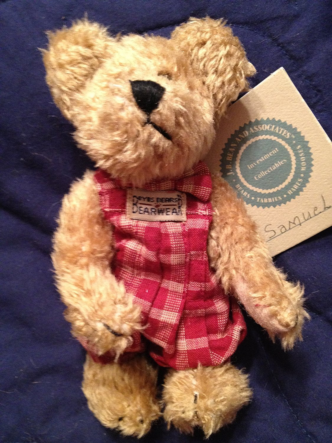 Boyds Bears 6" Plush Jointed Teddy SAMUEL w/ Red Romper J.B. Bean ...