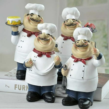 Vintage Chef Figures Kitchen Ornament Display Statue Model Decor ...