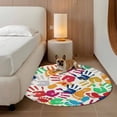 8ft Round Rug Colorful Handprints Area Rugs for Living Room Bedroom ...
