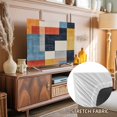 Abstract Stitching TV Dust Cover 40 Inch, White Yellow Blue Stripe Art ...