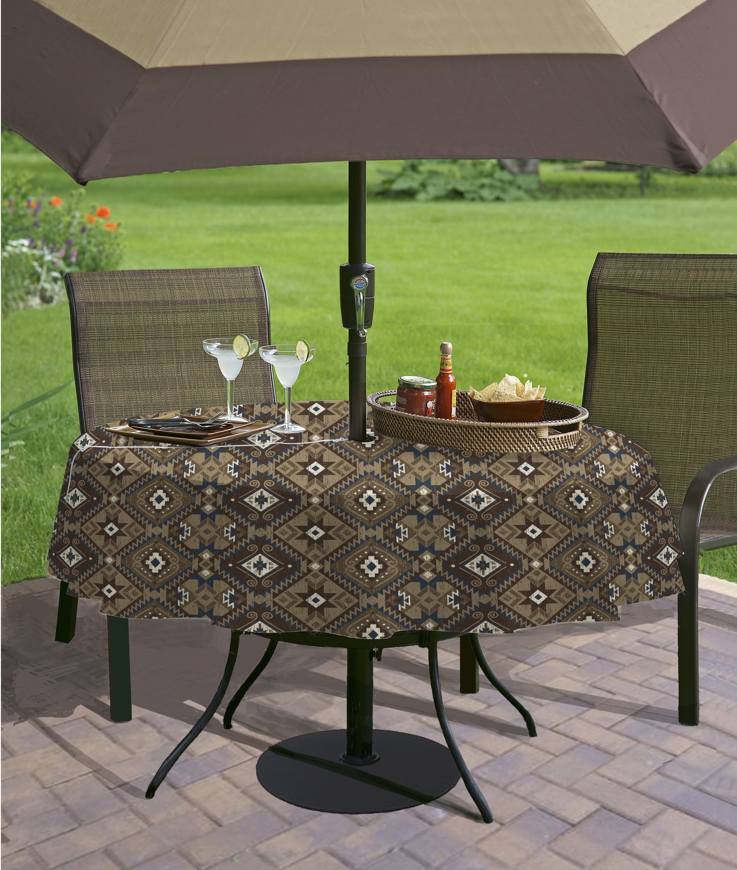 Canyon Road Santa Fe Style Spillproof Vinyl Tablecloth with Polyester ...