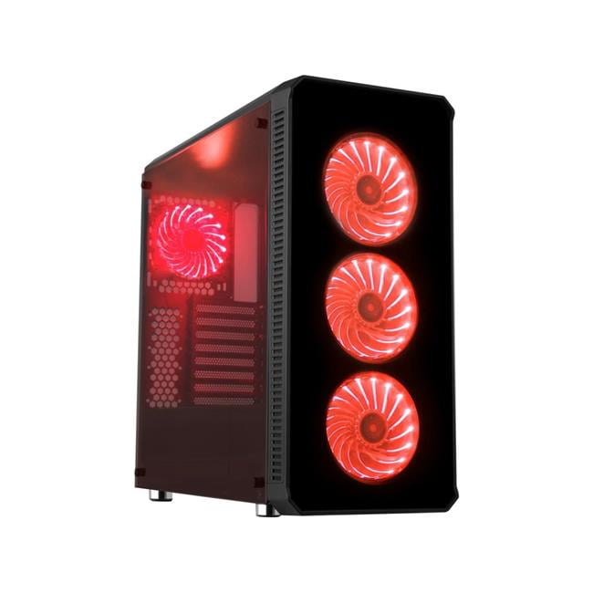 DIYPC Vanguard-RGB Dual USB3.0 Steel & Tempered Glass ATX Mid Tower ...