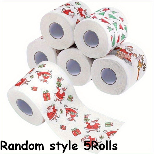 5/1Roll Christmas-Themed Toilet Paper - Santa Claus & Festive Design ...