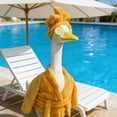 Spa-Themed Porch Goose Outfit - Plush Yellow Bathrobe, Matching Shower ...