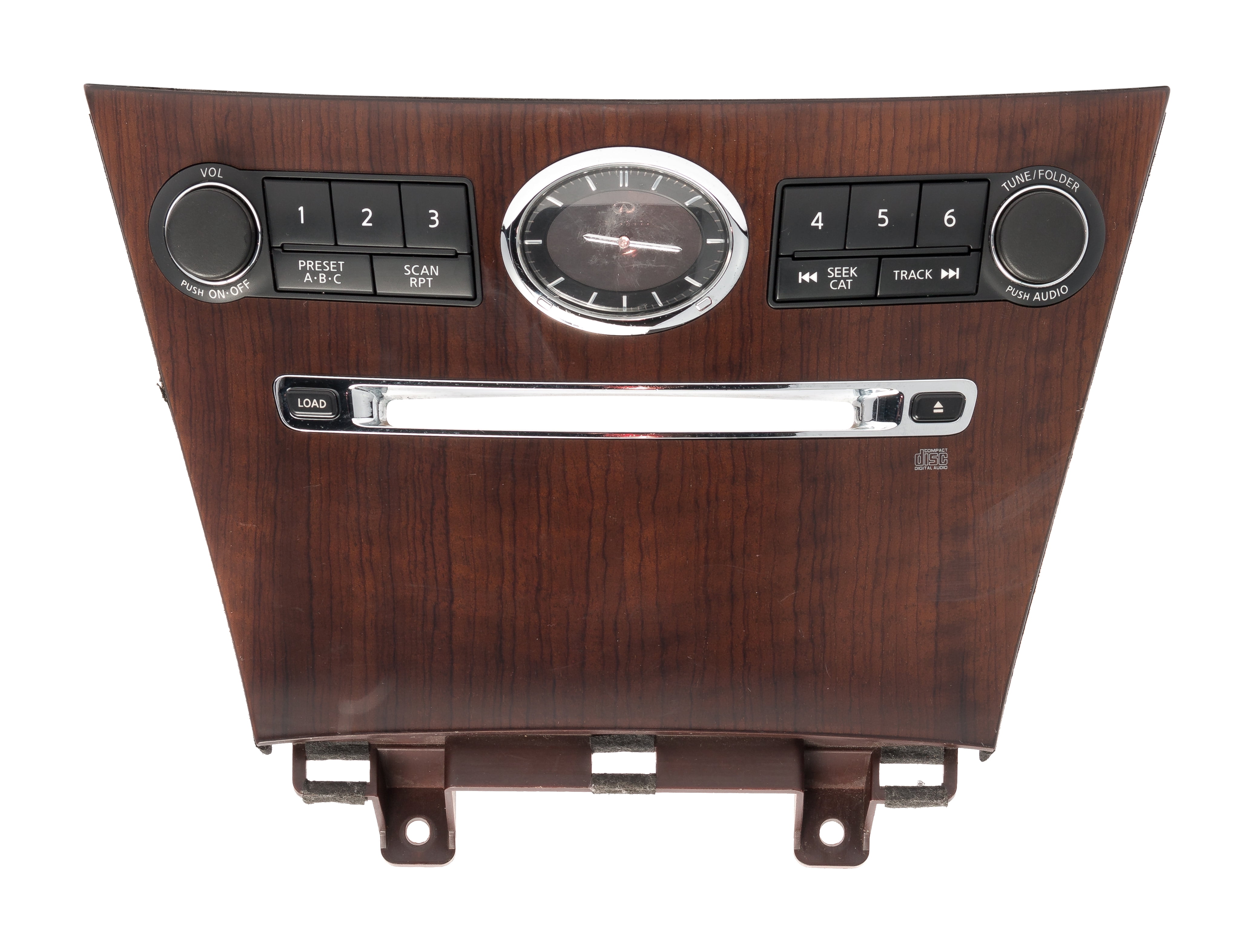 restored-infiniti-m35-200810-radio-audio-controls-analog-clock-in-bezel