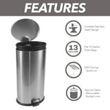 Better Homes & Gardens Trash Can, Stainless Steel 7.9 Gallon Oval Step ...