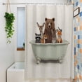 Animal Bathtub Shower Curtains for Bathroom, Watercolor Cute Bear Deer ...