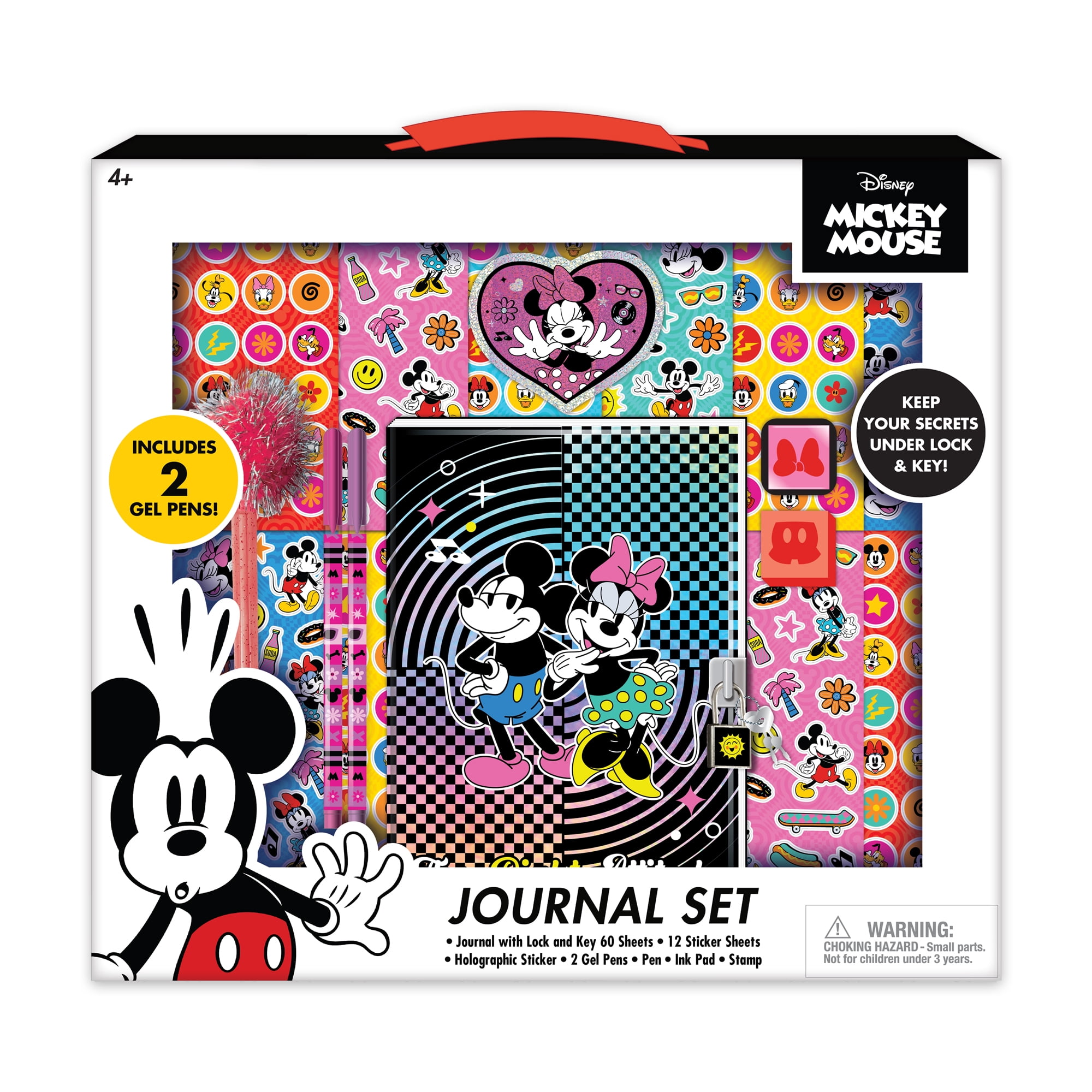Disney Hard Cover Paper Journal Set with Lock and Key, 19 Pieces ...
