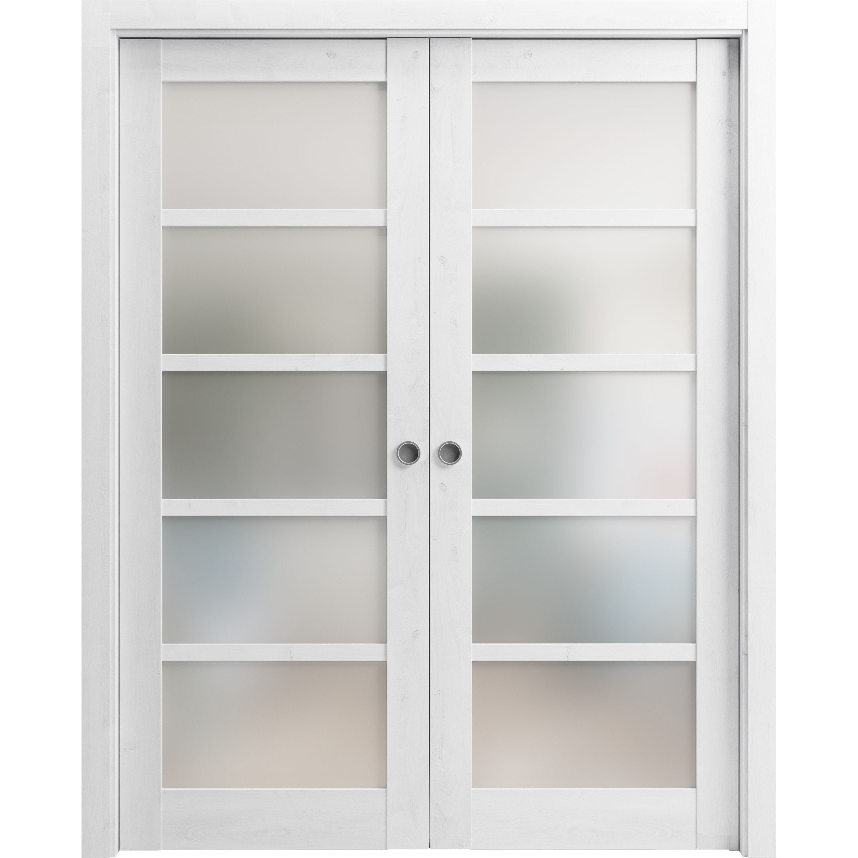 Sliding French Double Pocket Doors 64 x 80 inches | Quadro 4002 Nordic ...