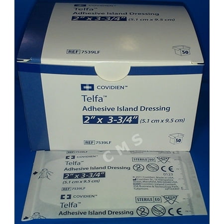Telfa Adhesive Island Dressing Strip, 2 X 3.75 Inch, Sterile, 7539LF - Box of 50 - Walmart.com