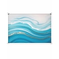 Abstract Fluid Art Sun Shade Sail 12'X16' Blue Gradient Mottled Oil ...