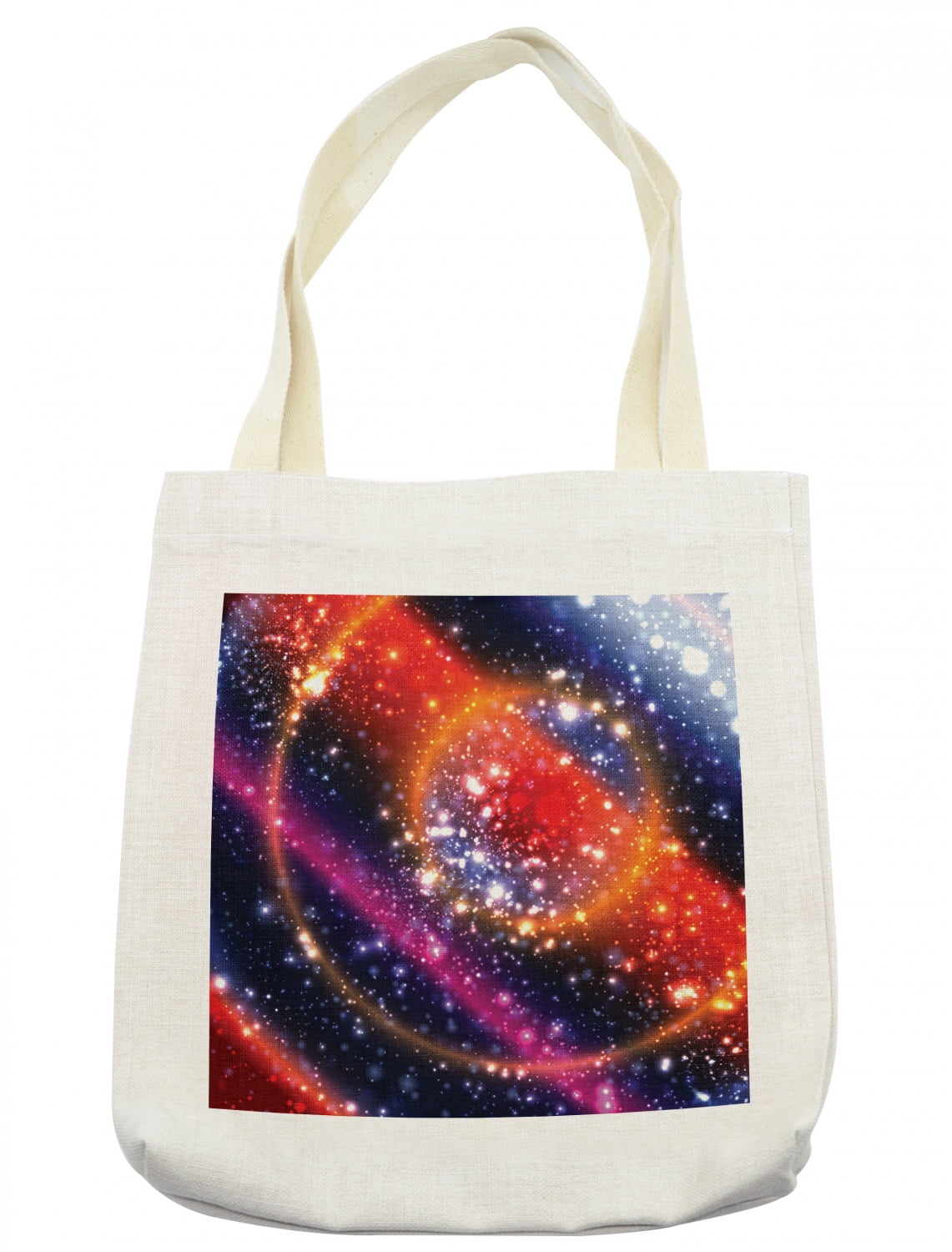 Space Tote Bag, Apocalyptic Cosmos Design Circular Striped Vibrant ...
