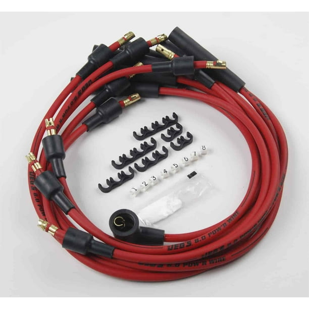 JEGS 40250 8.0mm Red Pow r Wires Small Block Mopar Car/Truck 318/340 ...
