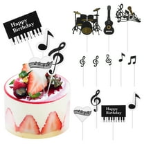 Music Notes Birthday Cake Topper 3PCS Musical Notes Acrylic Cupcake ...