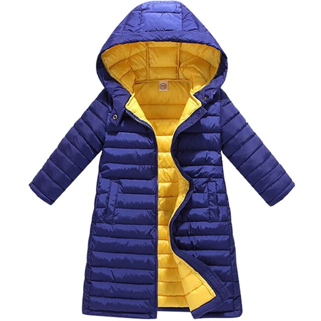 Children Down Coat Winter Teenager Thickened Hooded Cotton-padded Parka ...