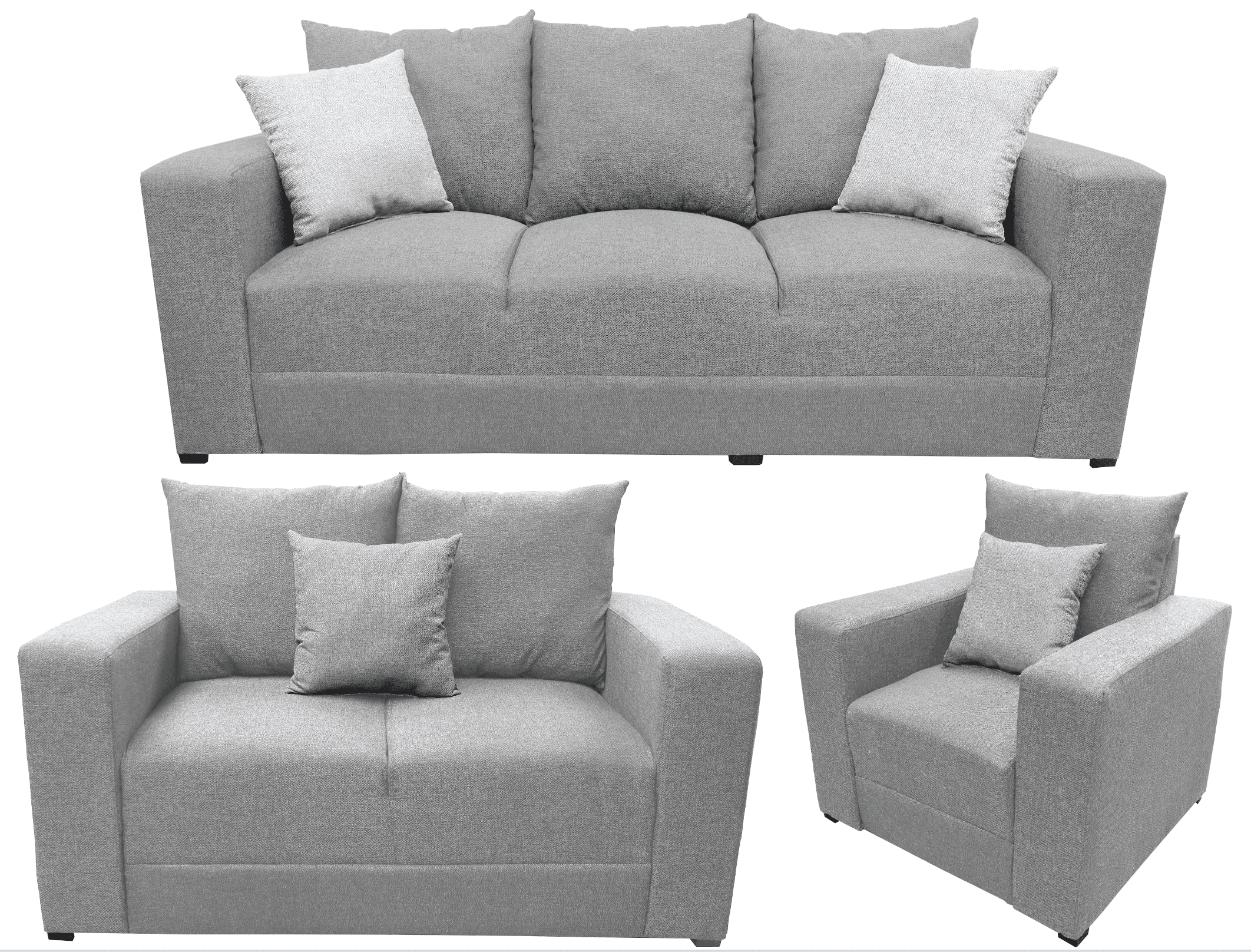 Sala Modular 3-2-1 El Bazar Store Miami Gris Plata, Sofa, Love seat y ...