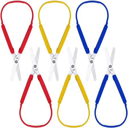 Loop Scissors Colorful Grip Scissors Loop Handle Self-Opening Scissors ...