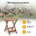 Ktaxon 18" Acacia Wood Round Folding Side Table, Portable Wooden ...