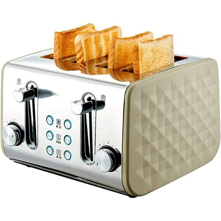 Toaster Toaster 4 Slice, Stainless Steel Toaster Dual Control, 7 Kinds ...