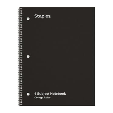 Staples 1-Subject Notebooks 8" x 10.5" Wide Ruled 70 Sheets Assorted ...