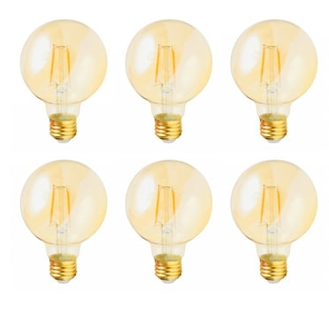 LEDVANCE Sylvania LED Vintage Filament G30 Globe Light Bulb, 60W = 6.5W ...