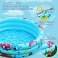 Round Inflatable Baby Swimming Pools, 47"x12" 3 Ring Portable ...