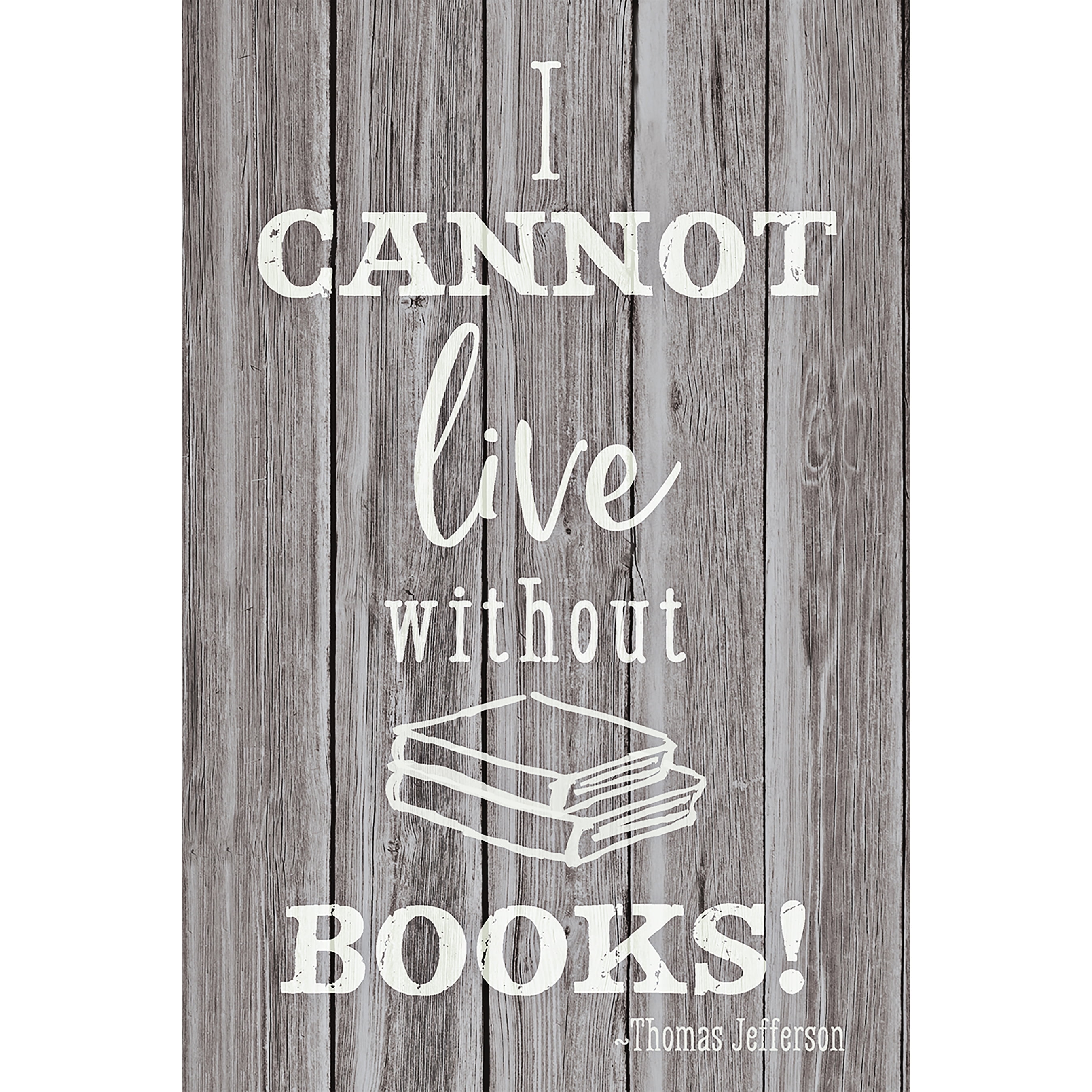Dexsa I Cannot Live Without Books Wood Plaque with Inspiring Quote 6 in ...