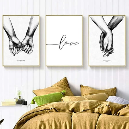 3 Pieces Hand Print Unframed Wall Hanging Painting Detachable Chemical ...