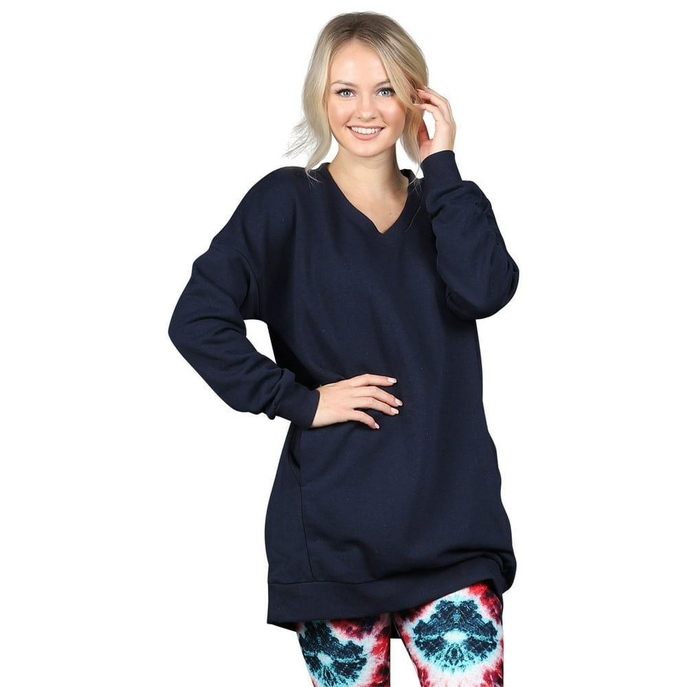Zenana Outfitters Plus Size Oversized V Neck Sweatshirt