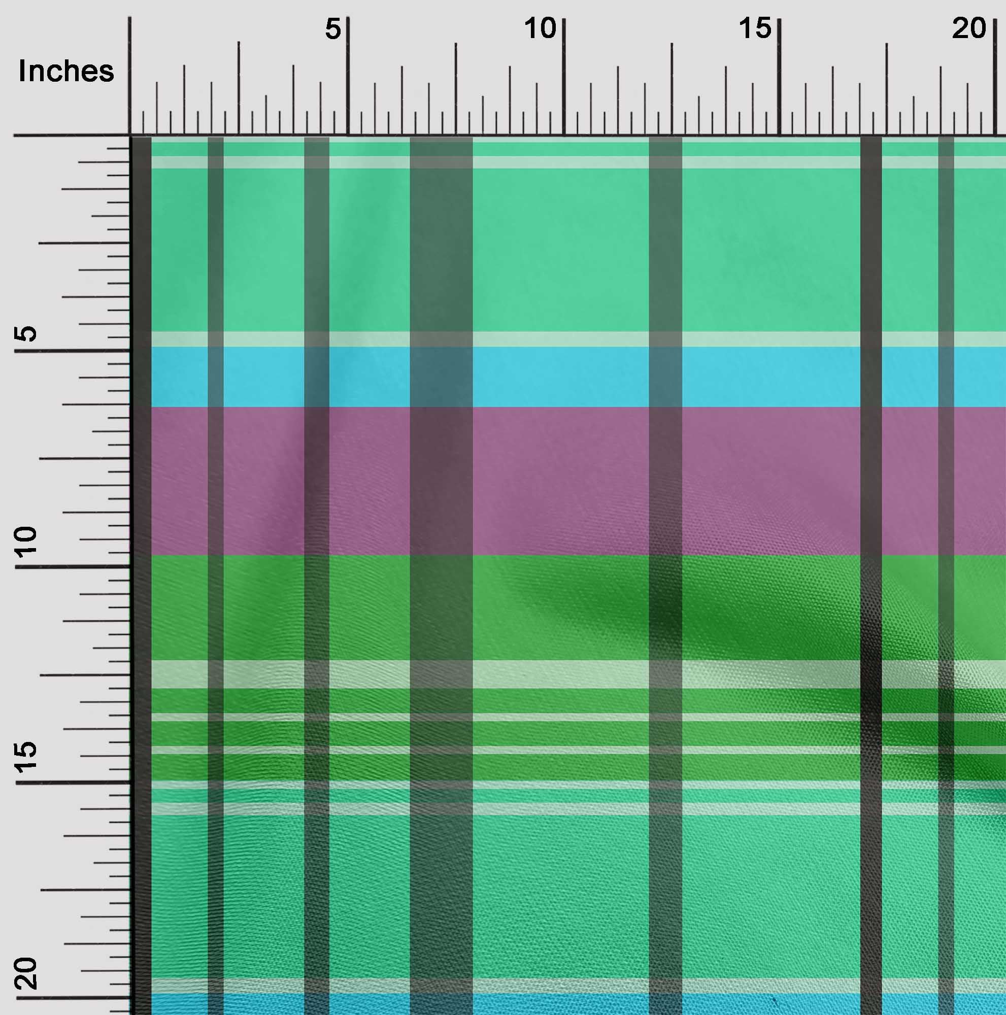 oneOone Cotton Silk Green Fabric Madras Check Dress Material Fabric ...