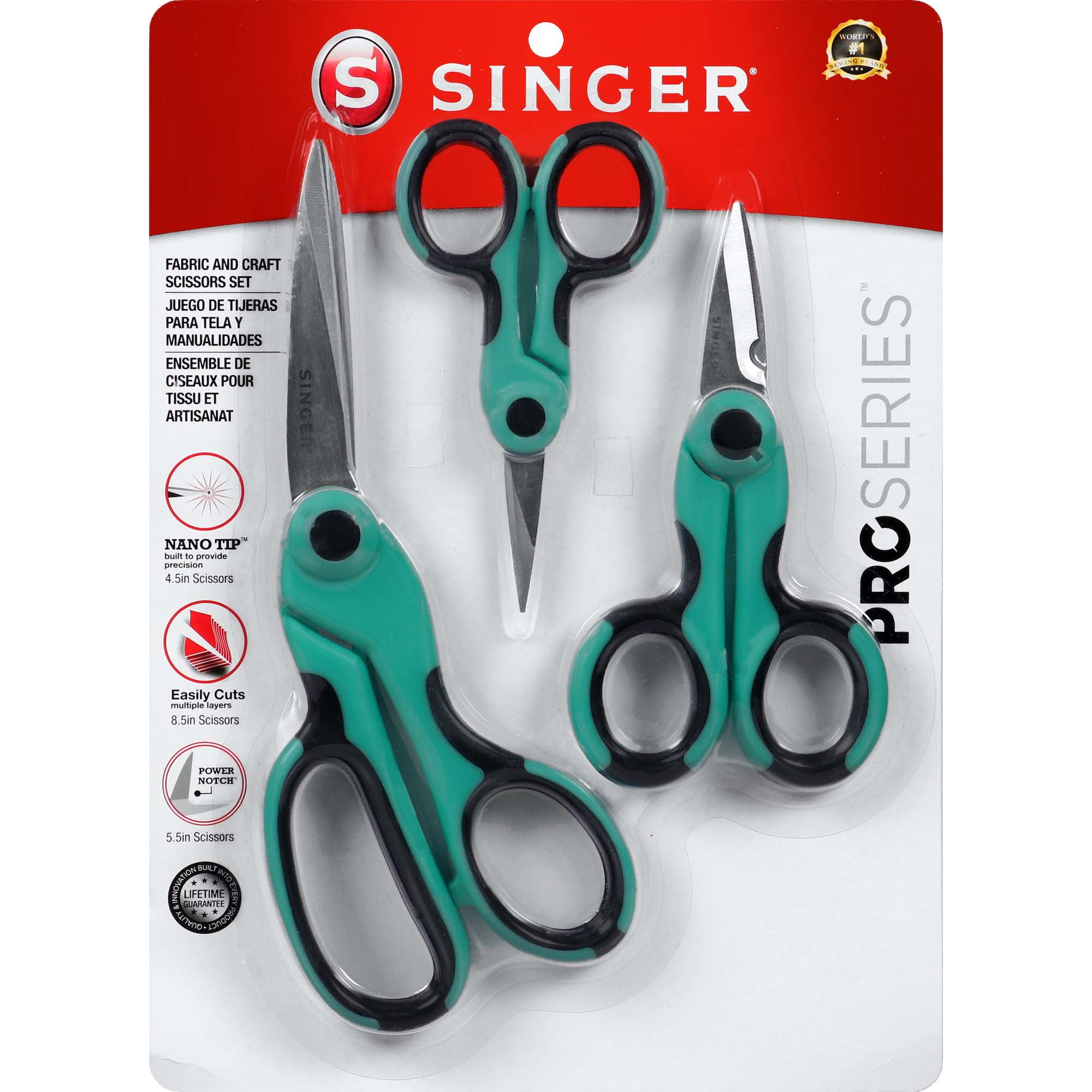 SINGER ProSeries Scissor Set, Heavy Duty Bent 8 1/2" Fabric Scissors ...