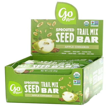 Go Raw, Sprouted Seed Trail Mix Bar, Apple Cinnamon, 12 Bars, 1.2 oz(34 ...