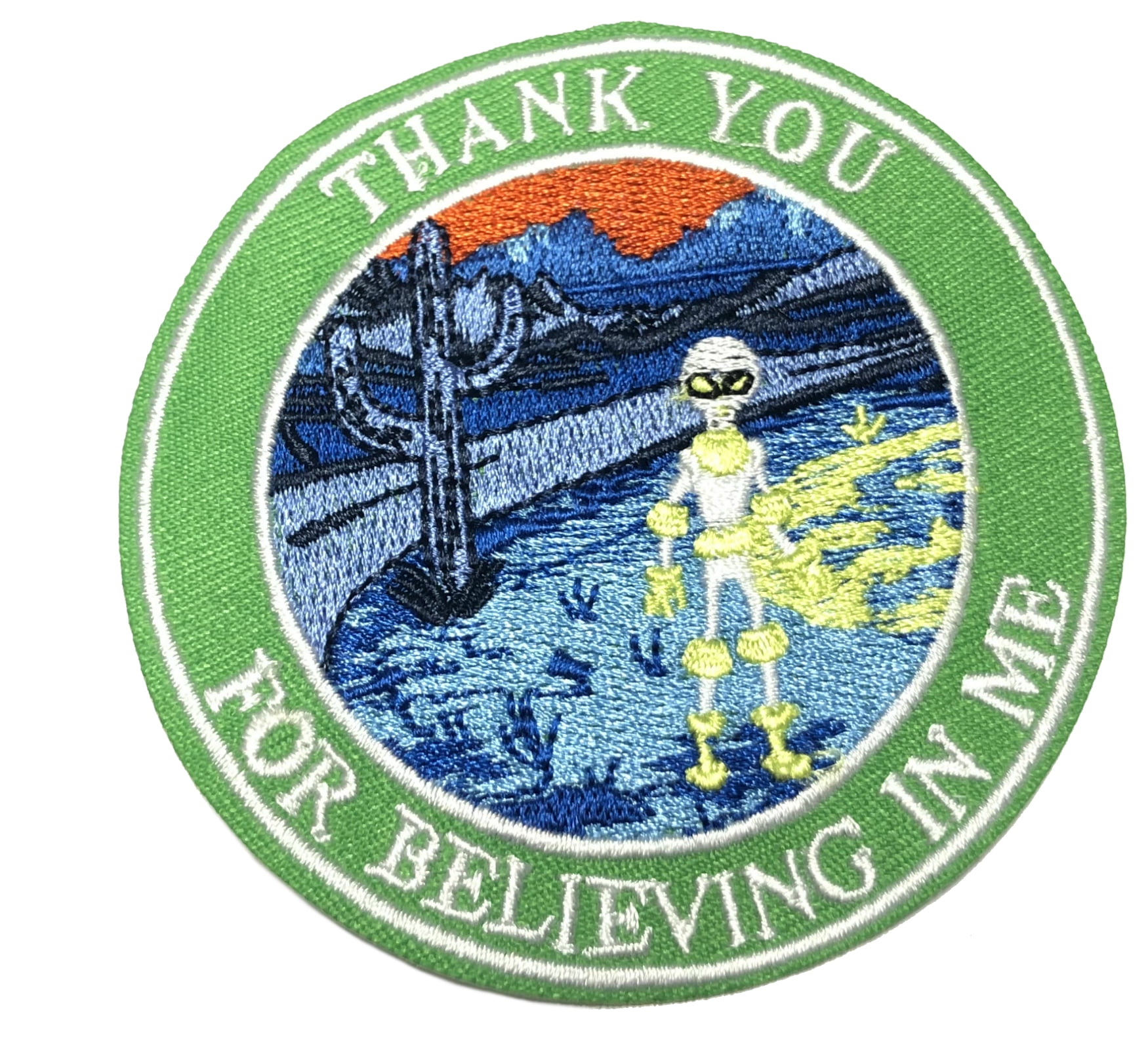 Thank You Alien Embroidered Patch Iron/Sew-On Applique X-Files Cryptid ...