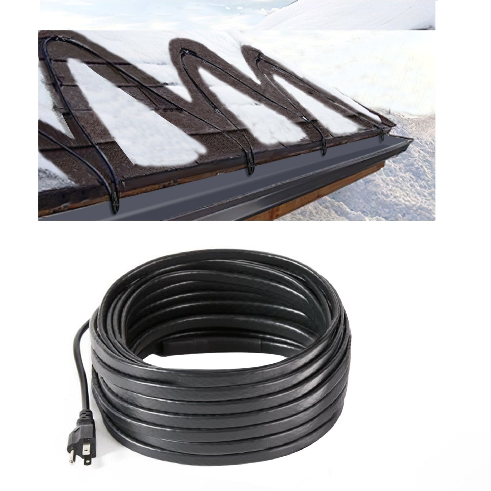 H&G lifestyles 30ft Roof Snow Heating Cable Self-Regulating De-Icing ...