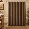 Extra Long Shower Curtain - 84 Inch Brown Waffle Weave Heavy Duty ...