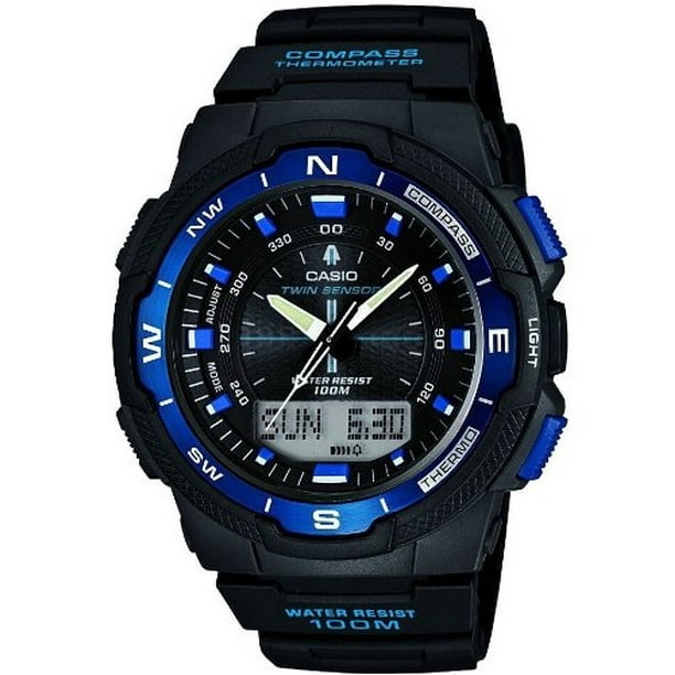 Casio - SGW500H-2BV Black Resin Analog Digital Twin Sensor Multi ...