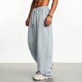 BVnarty Men's Drawstring Waist Wide Leg Cargo Pants Oversized ...