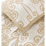 Nanshing Dilma 9 Piece Traditional Scroll Comforter Set, Beige Gold ...