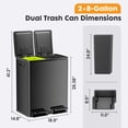 GIANNA Kitchen Trash Can with Lid, 2×8 Gallon Stainless Steel Bin, Step ...
