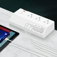 Kchsji US Standard 2500W Power Strip, 3 Outlets & 4 USB Ports, Surge ...