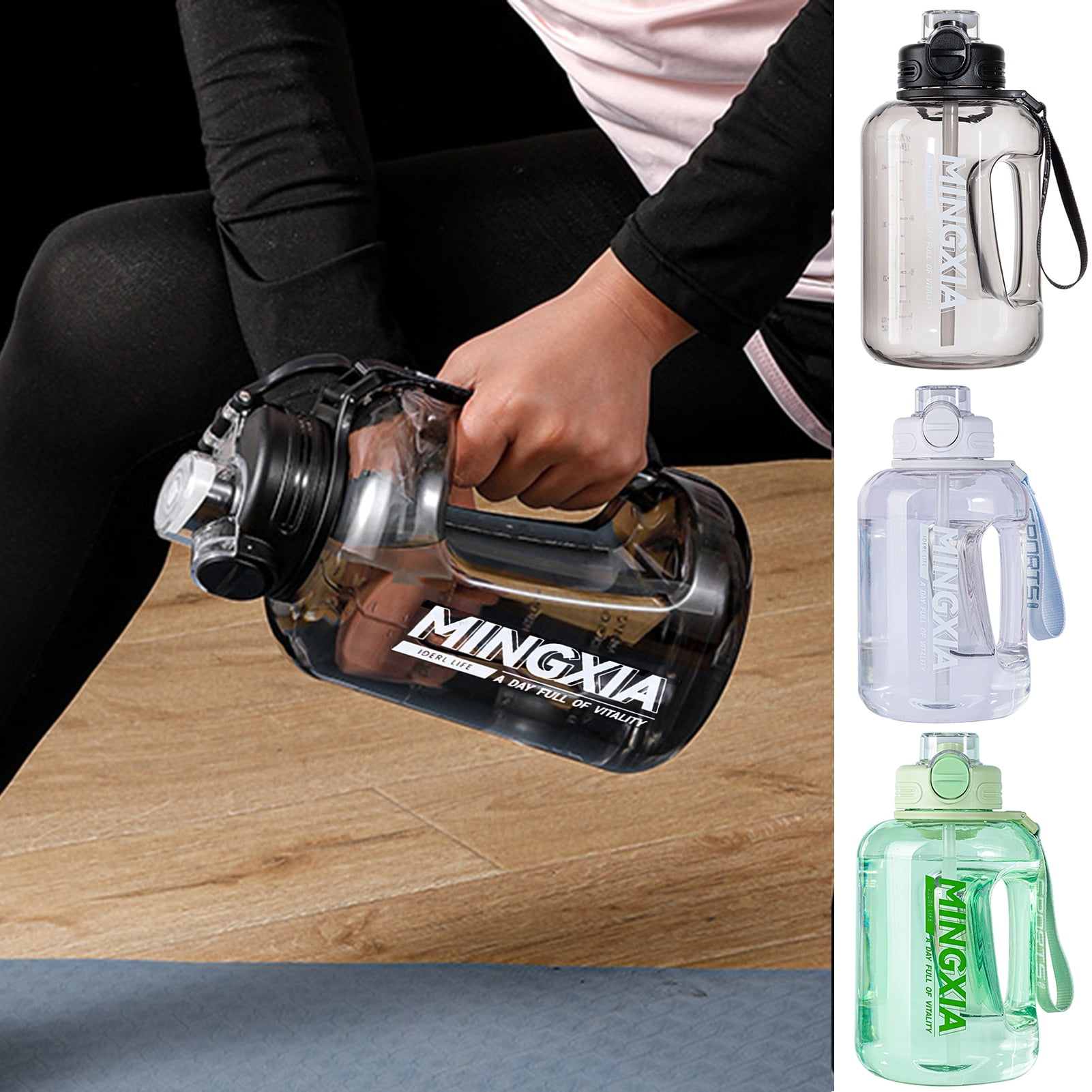 UDIYO 1700ml Water Jug Large Sport Water Bottle Big Capacity Leakproof ...