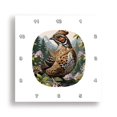 3drose, Ruffed Grouse Amongst Mountain Laurel Flowers, 10x10 Wall Clock ...