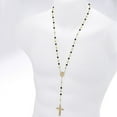 Hip Hop Iced 14k Gold Plated 6mm Bead Guadalupe & Jesus Cross 28 ...
