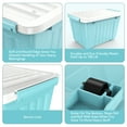 Nazhura 72 Qt Plastic Storage Bin, Blue, Stackable, Nestable, Secure ...