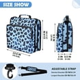 Blue Background Pattern 3 Ring Binder Bag Zipper Binder Organizer with ...