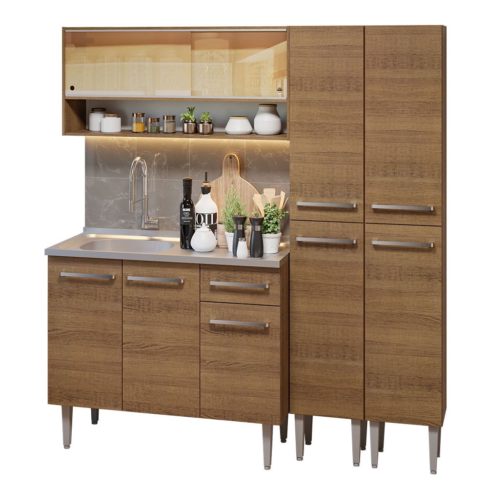 Mueble de Cocina Compacta 169cm Con Tarja Emilly Madesa 13 | Walmart en ...