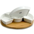 Elama Ceramic Stoneware Condiment Appetizer Set, 6, Center Piece Round ...