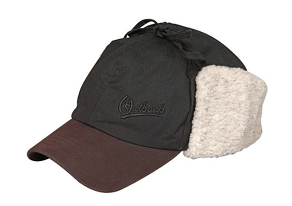 Outback Trading Hat Mens McKinley Oilskin Baseball Cap Ear Flaps 1492 ...