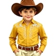 Boys Western Cowboy Print Shirt Long Sleeve Button Down Casual Top ...